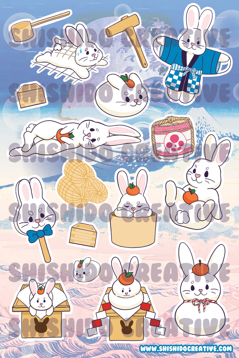 Bunny Rabbit OC Tsuki • 4x6" Vinyl Sticker Sheet – Shishido Creative