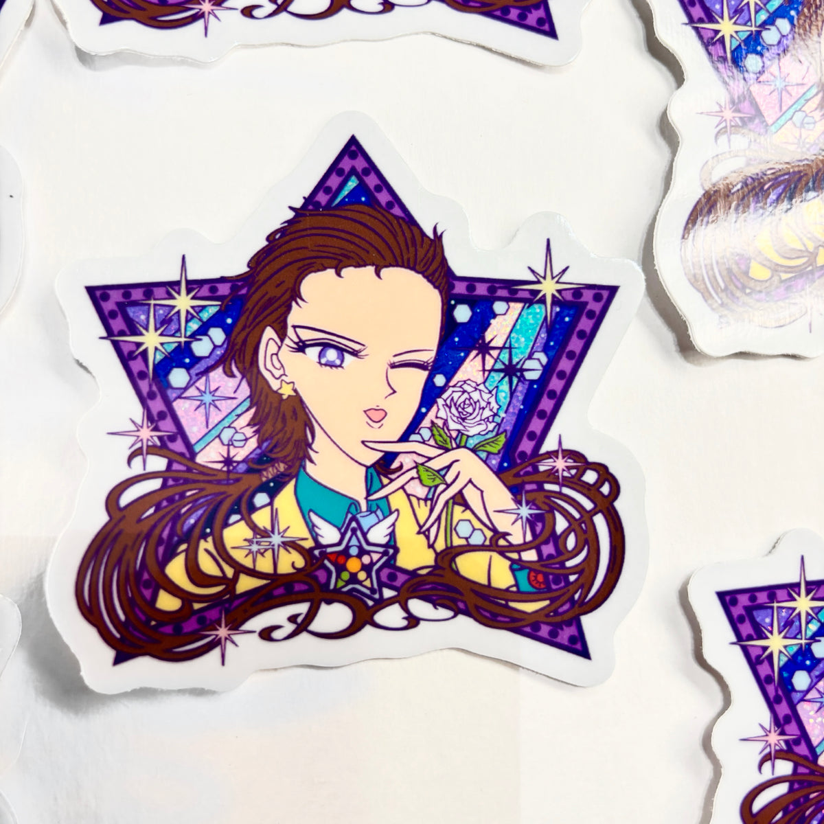 Sapphire Star Pretty Winker • Waterproof Vinyl Glitter Sticker ...