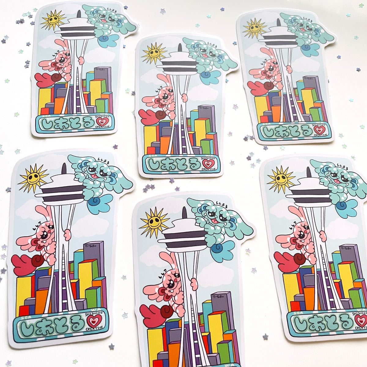 Shishi Lions Mascots Climbing Seattle Tower • Original Character • Wat ...