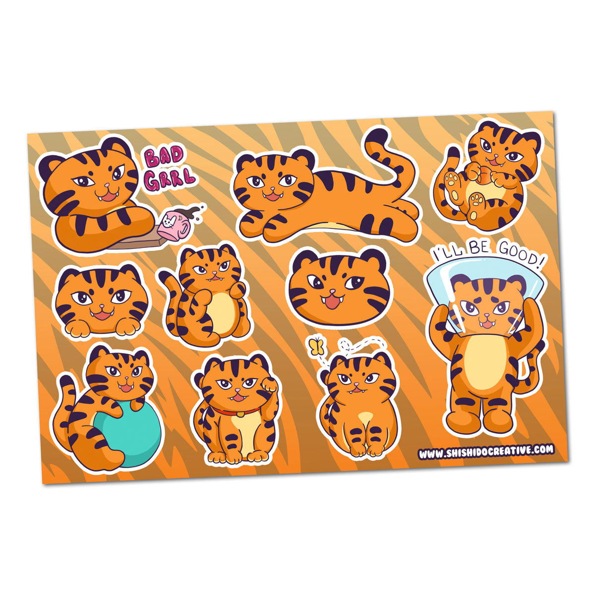 Tiger / Tora OC • 4x6 Vinyl Sticker Sheet – Shishido Creative